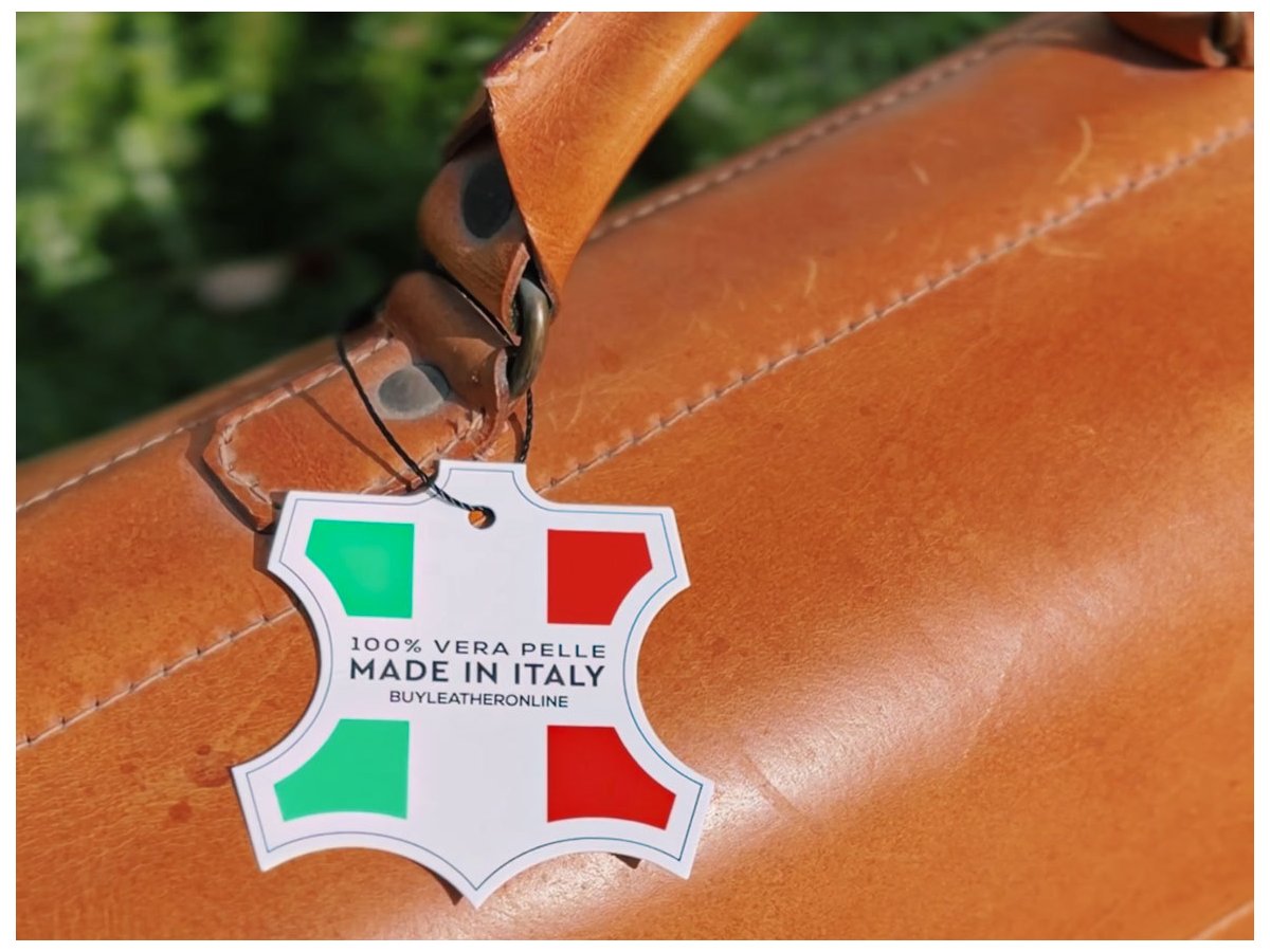 100% Made in Italy Genuine Leather Label and Tag | BuyLeatherOnline