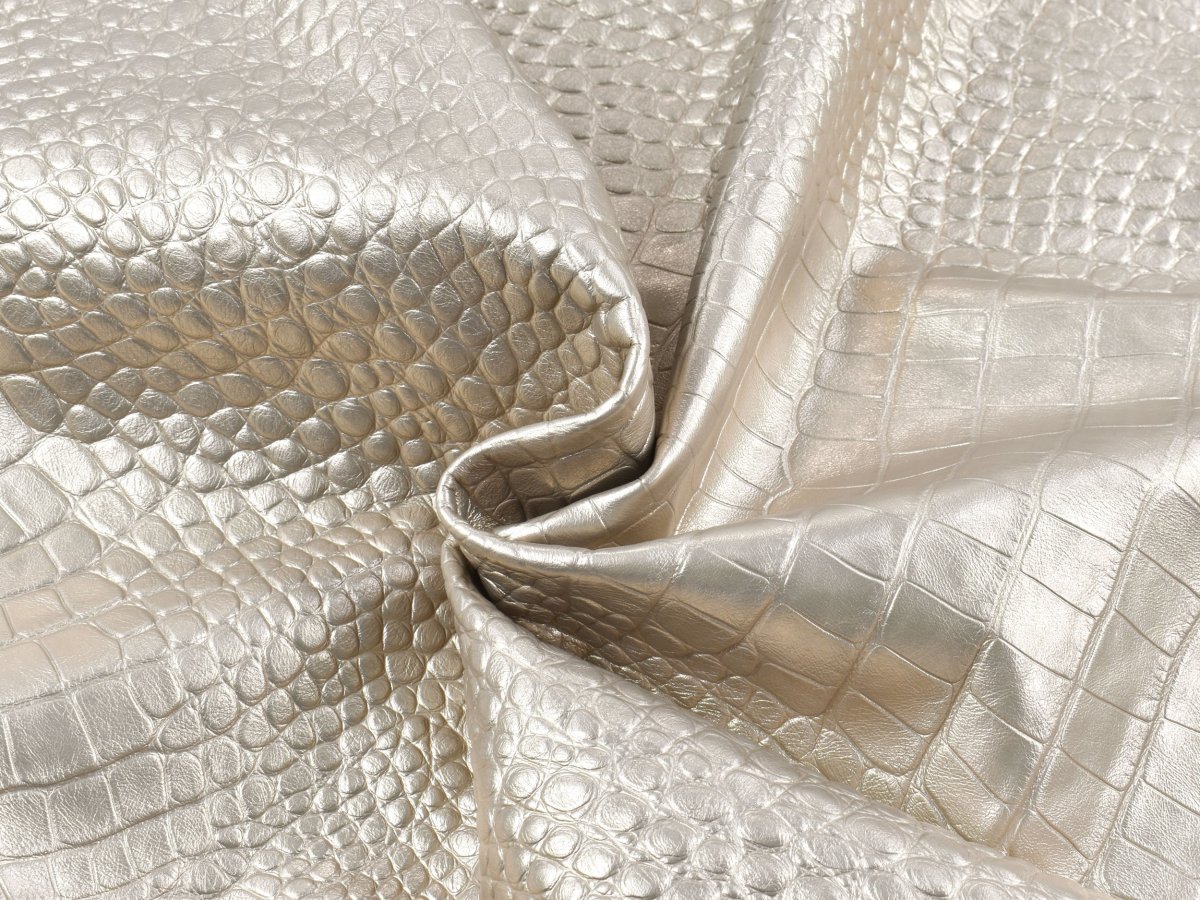 Pearled Crocodile Embossed Soft Calf Leather | BuyLeatherOnline